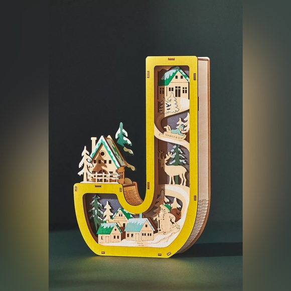 Anthropologie | Holiday | Wonderland Scene Monogramj | Poshmark